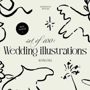 Hand-drawn Wedding Illustrations: 100+ Artistic Designs (digital ...
