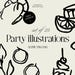 Party Night Set Illustrations - Vector Art, Ploter, Hand Draw, Pliki ...