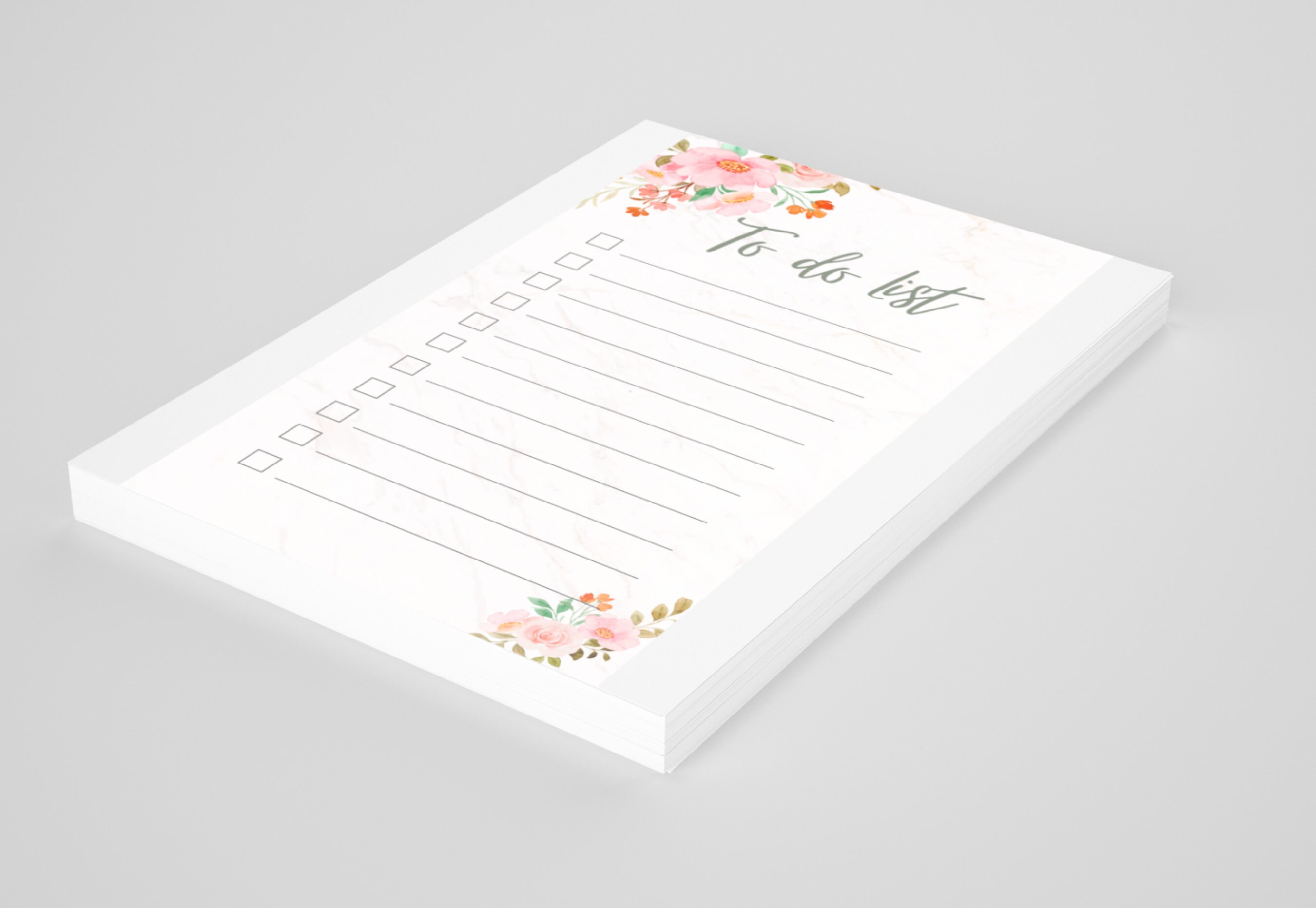 Floral To-do List 5.5x8.5 **printable Digital Download** - Etsy