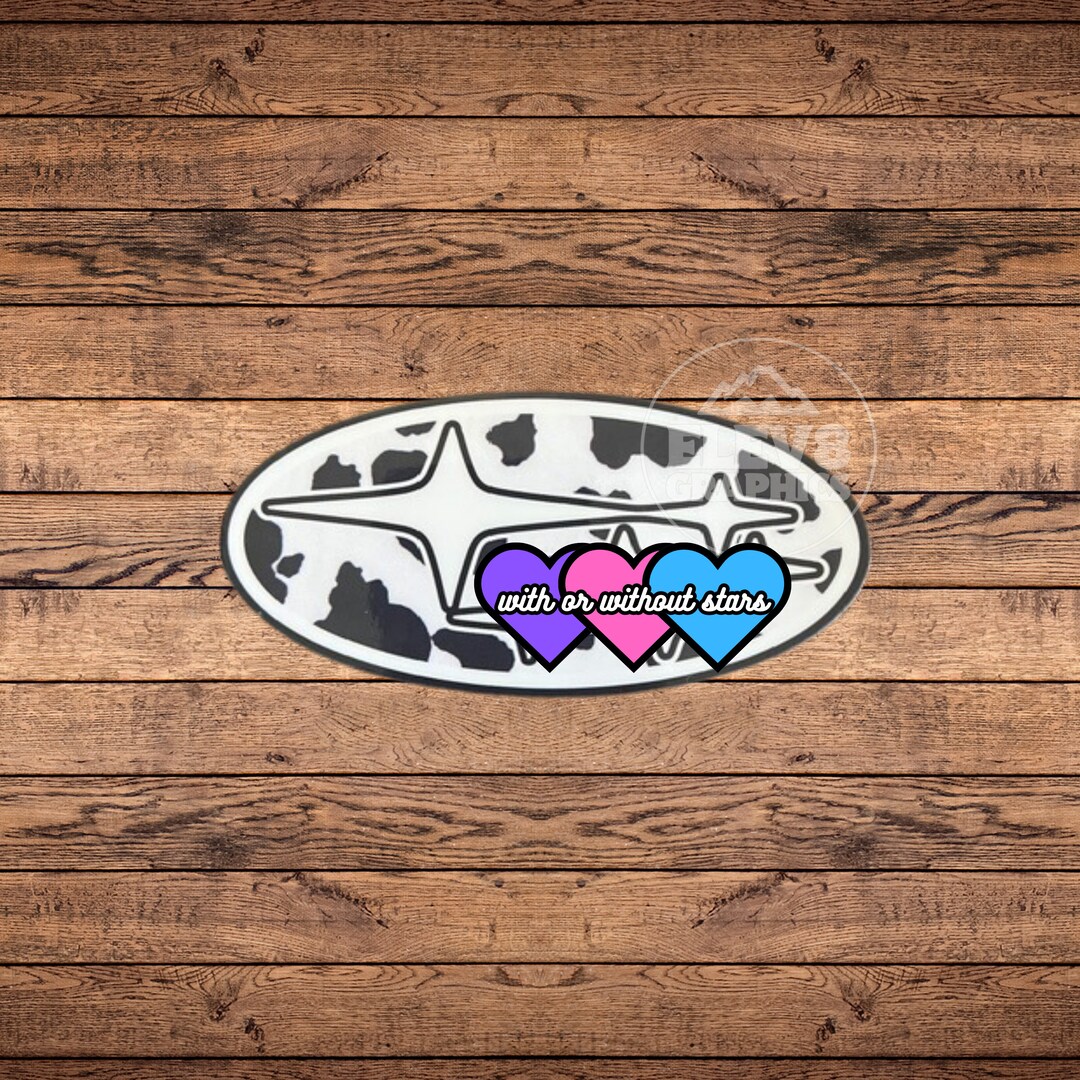 Cow Print Emblem Overlay Set Fits Subaru Front & Rear Overlays - Etsy