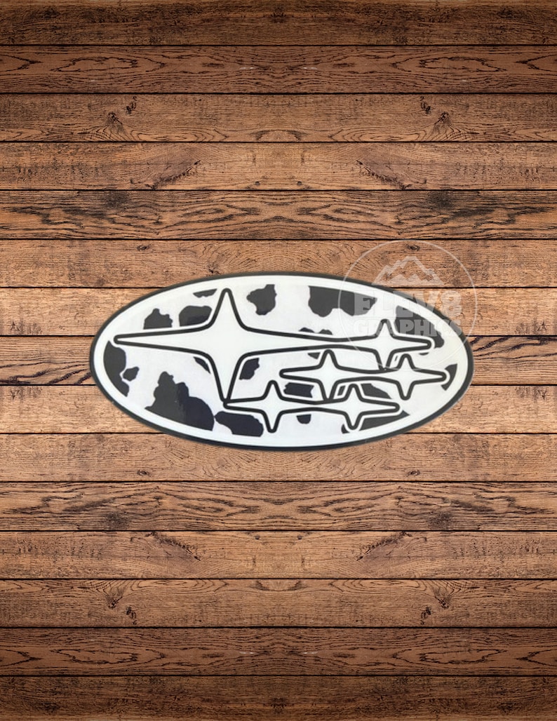 Cow Print Emblem Overlay Set for Front and Rear Fits Subaru - Etsy