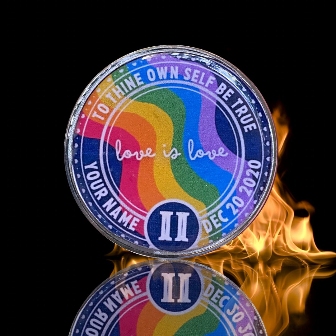 Sobriety Token With Rainbow Pride LGBTQ Themed Design - Etsy