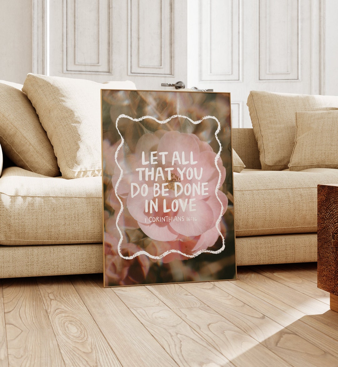 Modern Christian Wall Art Let All That You Do Be Done in Love Art Print ...