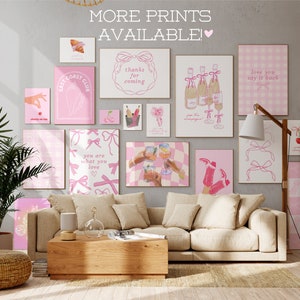 Girly Wall Art Coquette Bow Art Print Cute Poster Trendy Wall Art ...