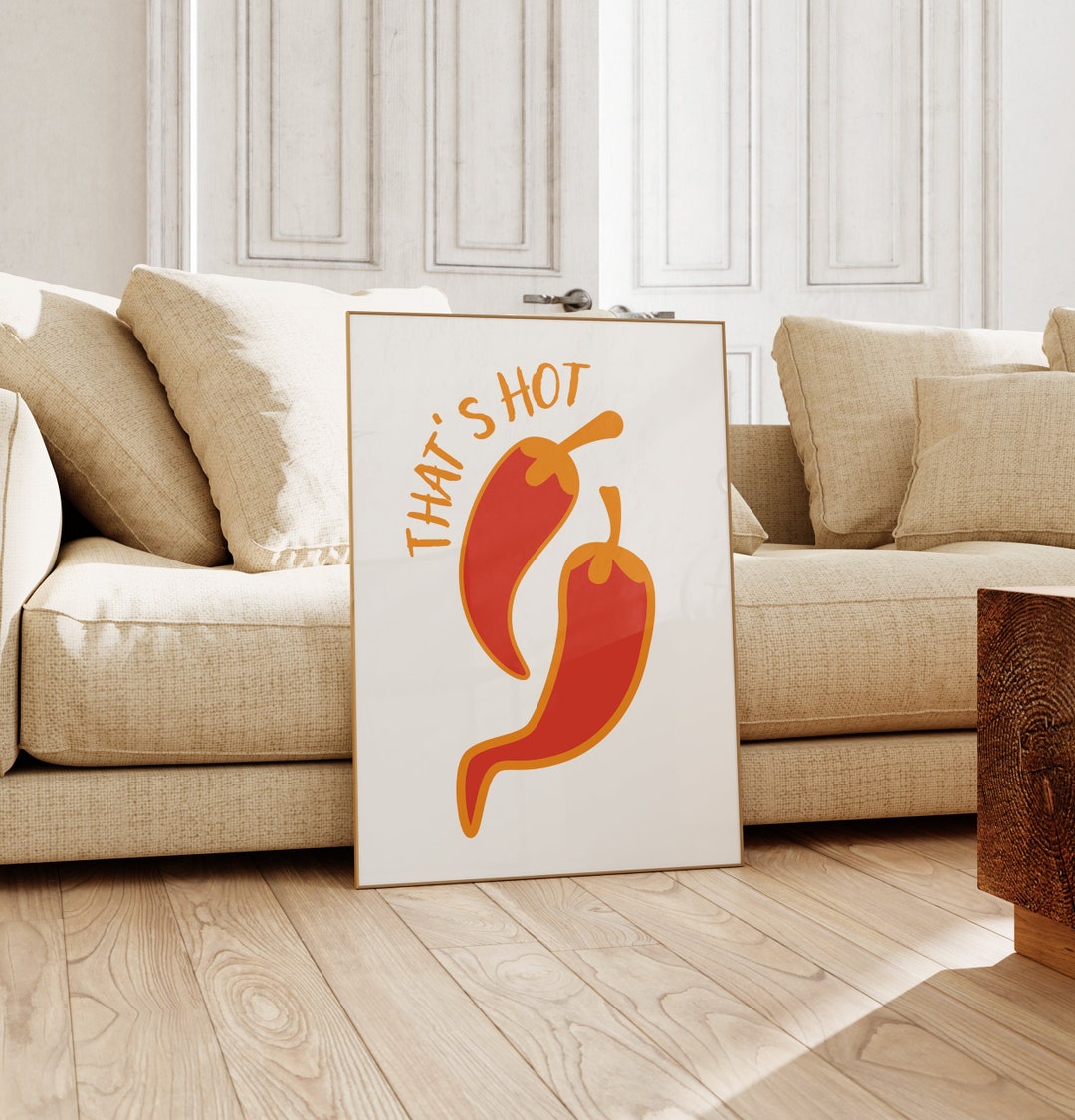 Spicy Art Print Chili Pepper Art Print Kitchen Printable Art Hot Sauce ...