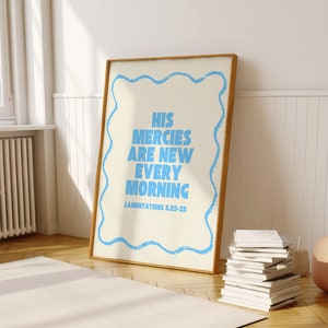 His Mercies Are New Bible Verse Art Christian Affirmation Bible Gifts ...