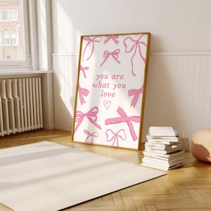 Girly Wall Art Coquette Bow Art Print Preppy Wall Art Trendy Wall Art ...