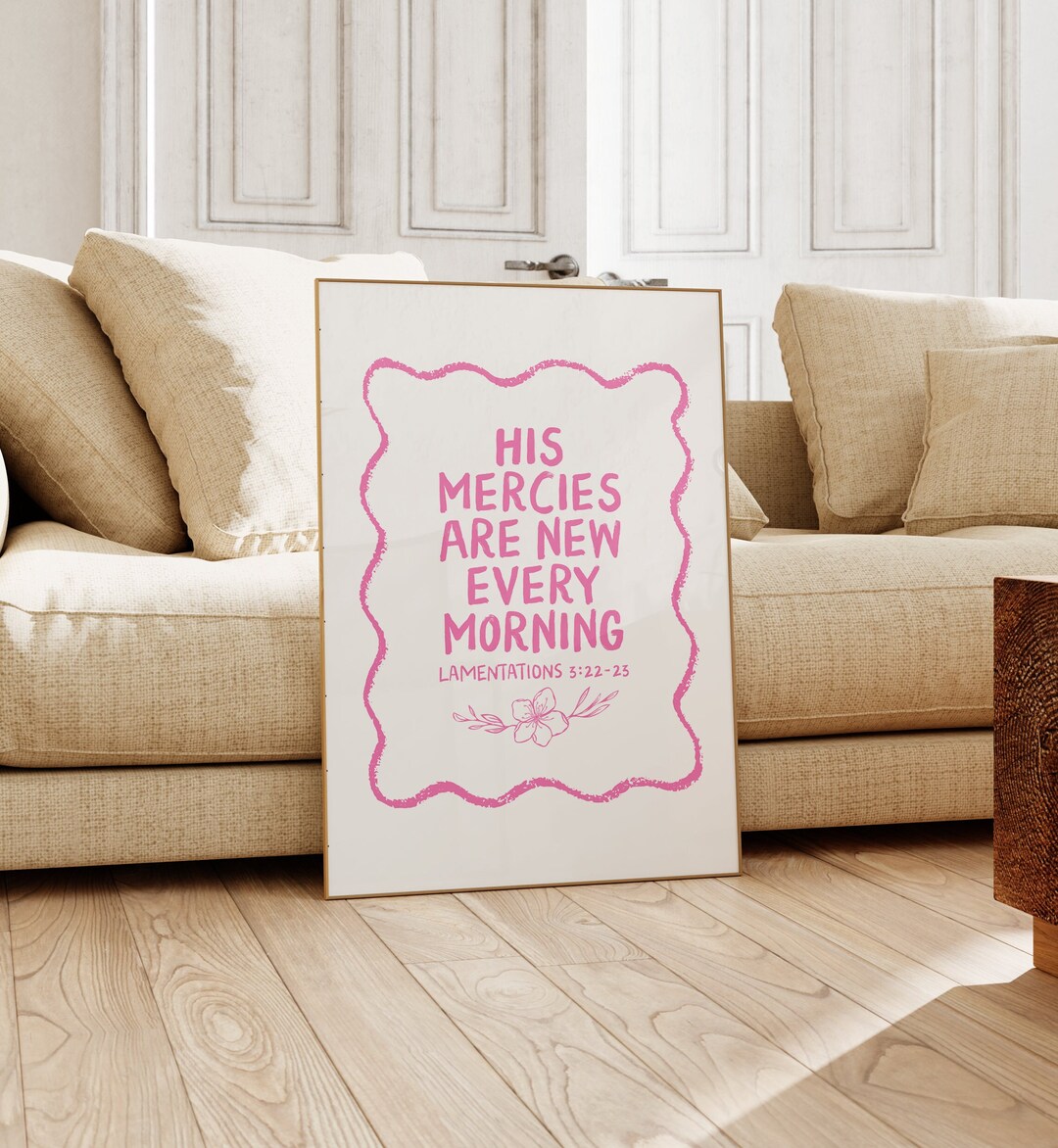 Preppy Christian Wall Art Pink Christian Wall Art Modern Christian Art ...