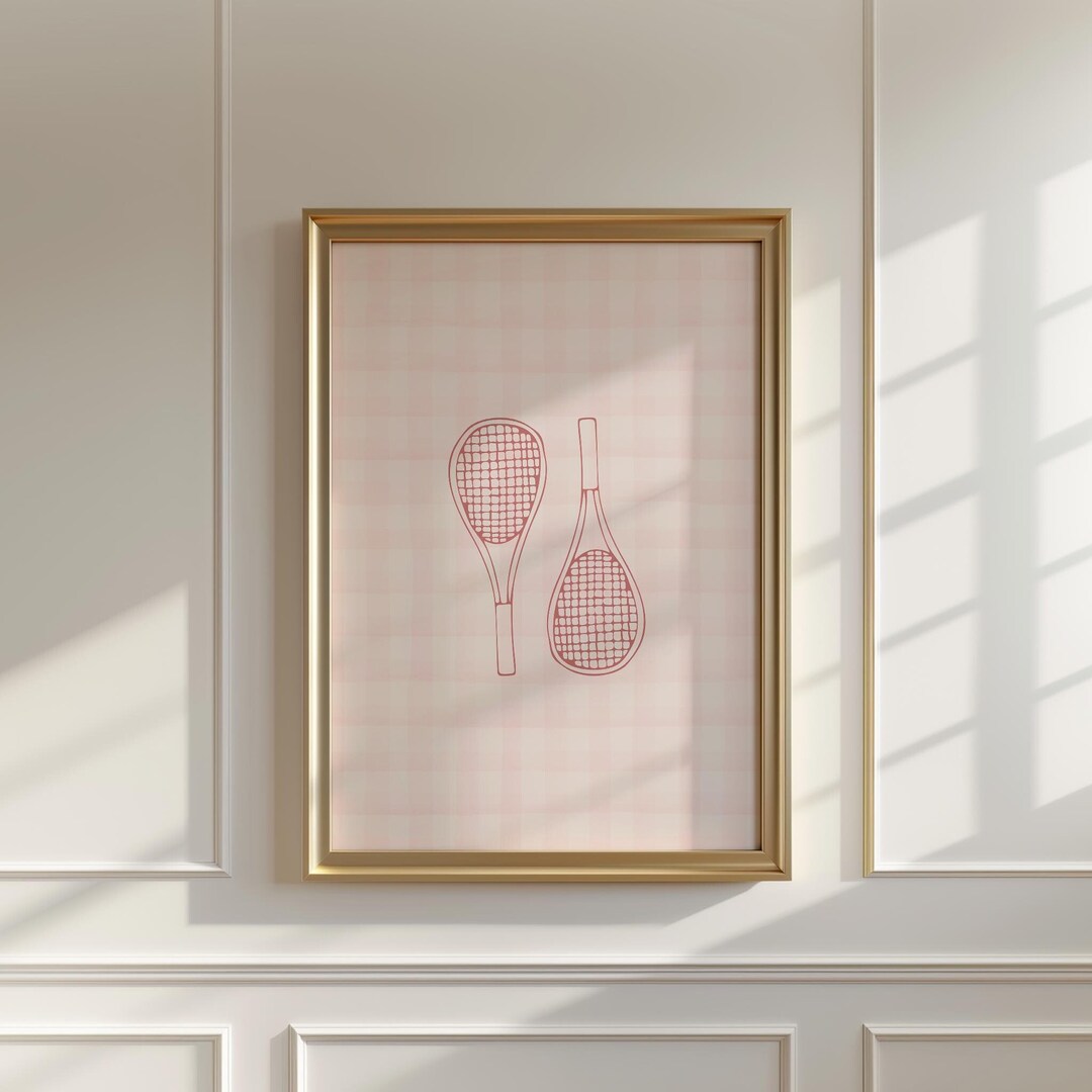 Vintage Tennis Art Tennis Club Print Girly Room Decor Minimalist Wall ...