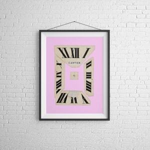 Chic Designer Clock Funky Retro Wall Art Print Trendy Poster Aesthetic ...