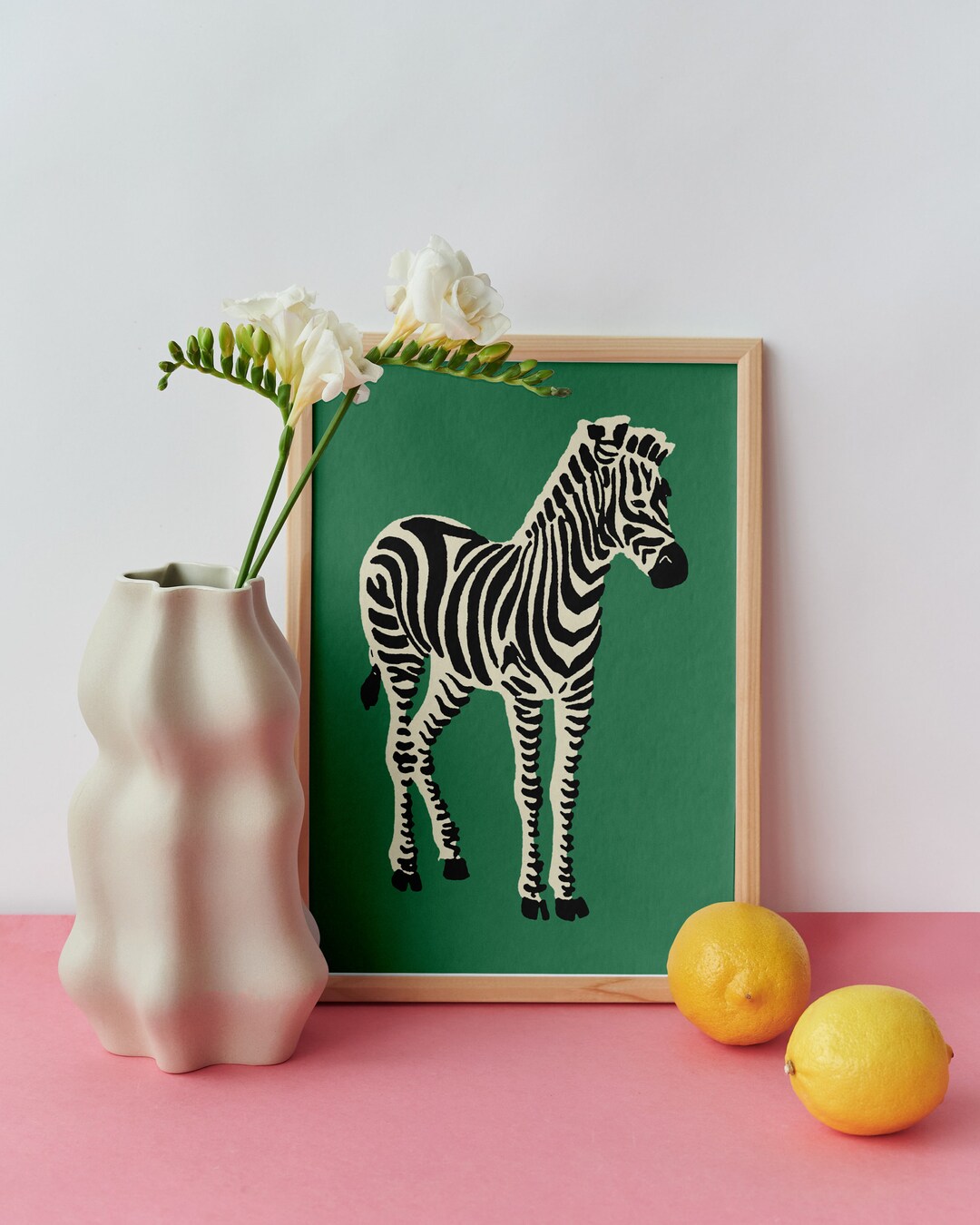 Zebra Painting Trend Funky Retro Wall Art Print Trendy Poster Aesthetic ...