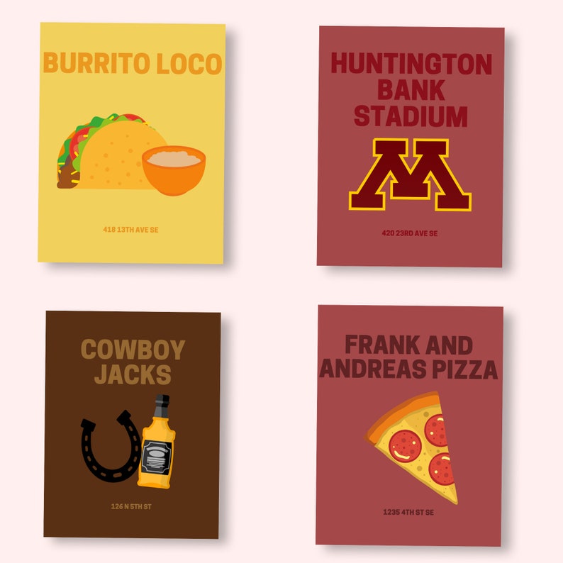 University of Minnesota Prints Wall Decor Pack of 12 - Etsy
