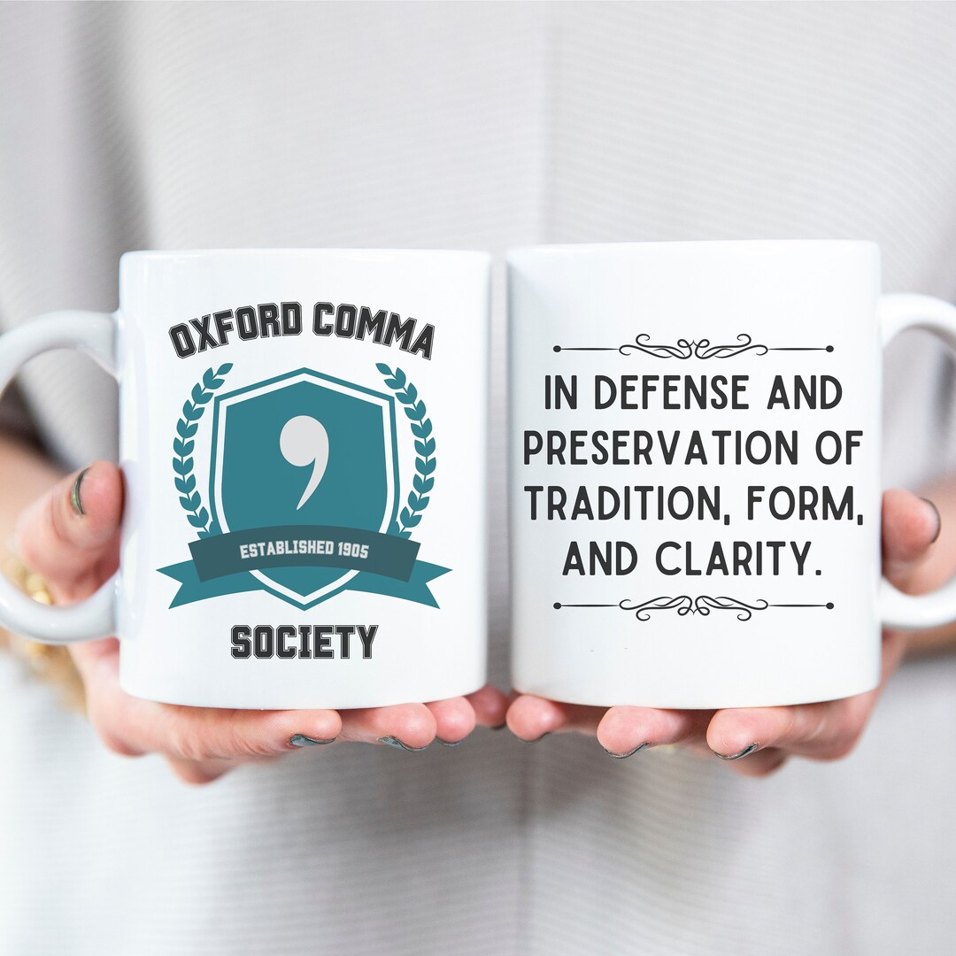 Oxford Comma Society Mug, Dark Academia Mug, English Teacher Gift ...