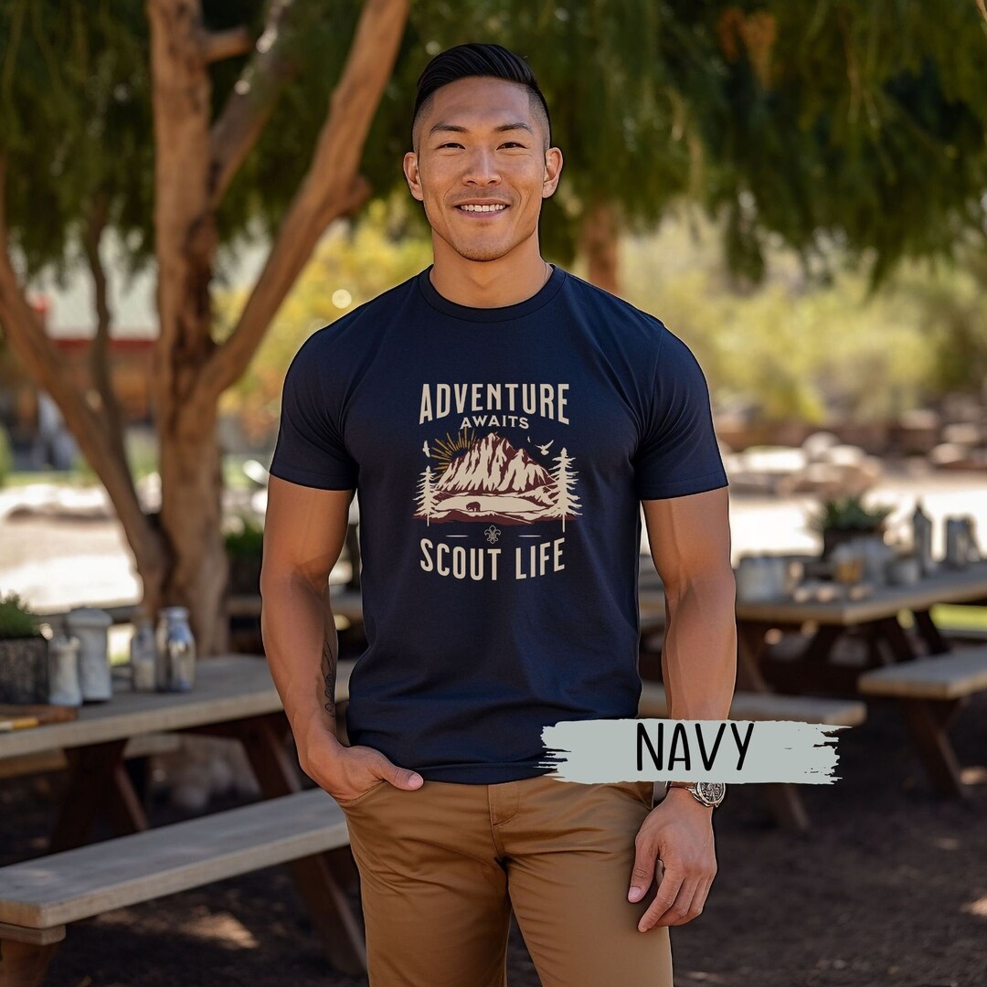 Boy Scout Leader Shirt Adventure Awaits T-shirt Scout - Etsy