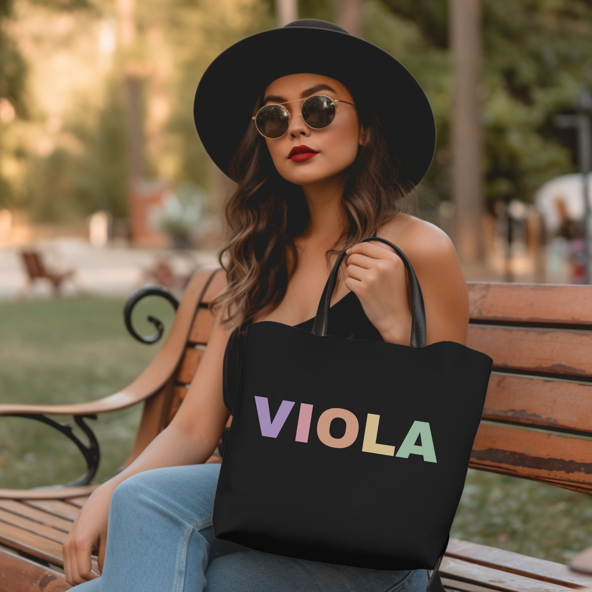Viola Pastel Rainbow Tote, Viola Music Tote, Music Tote Bag, Music ...