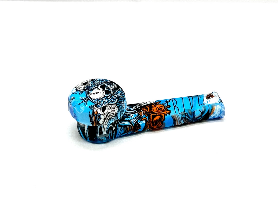 Discreet Silicone Pipe With Glass Bowl & Cap Lid - Etsy