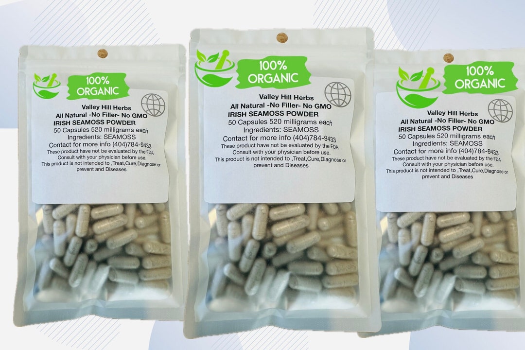 Wild Irish Sea Moss Capsules - Fresh & Pure wildcrafted Without Fillers ...