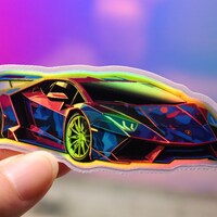 Supercar Sticker: Glossy Vinyl Car Decal for Laptop - Etsy