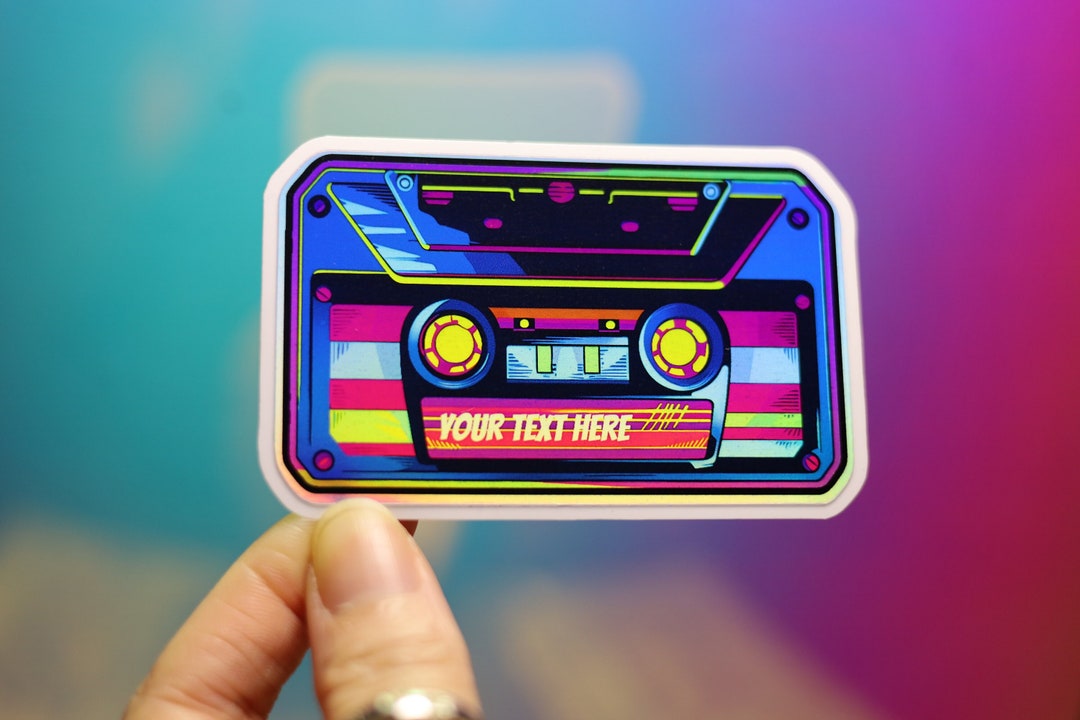 Holo Retro Cassette Sticker Audio Tape Mixtape 80s Music Lover Player ...