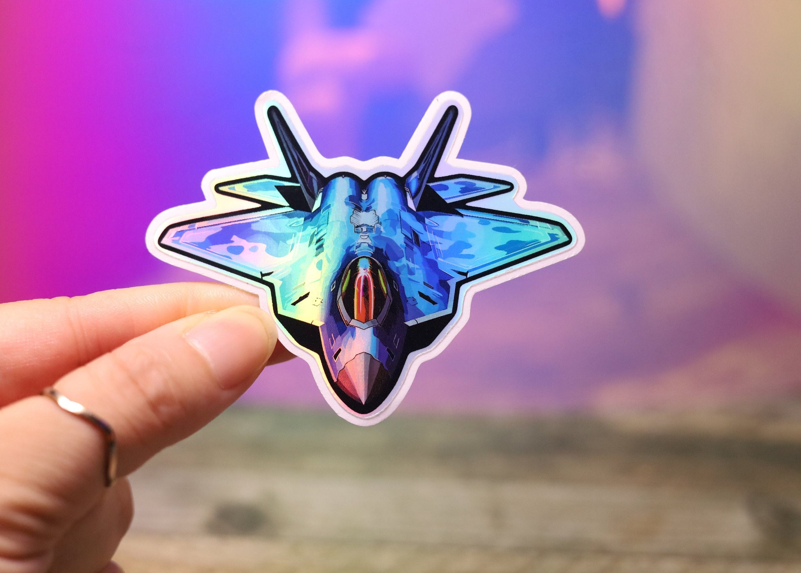 Holo F-22 Raptor Fighter Jet Stickers Holographic Shiny - Etsy