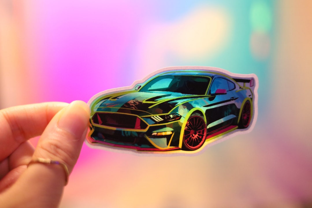 Holo Mustang GT Muscle Car Sticker Holographic Shiny for Laptop | Car ...