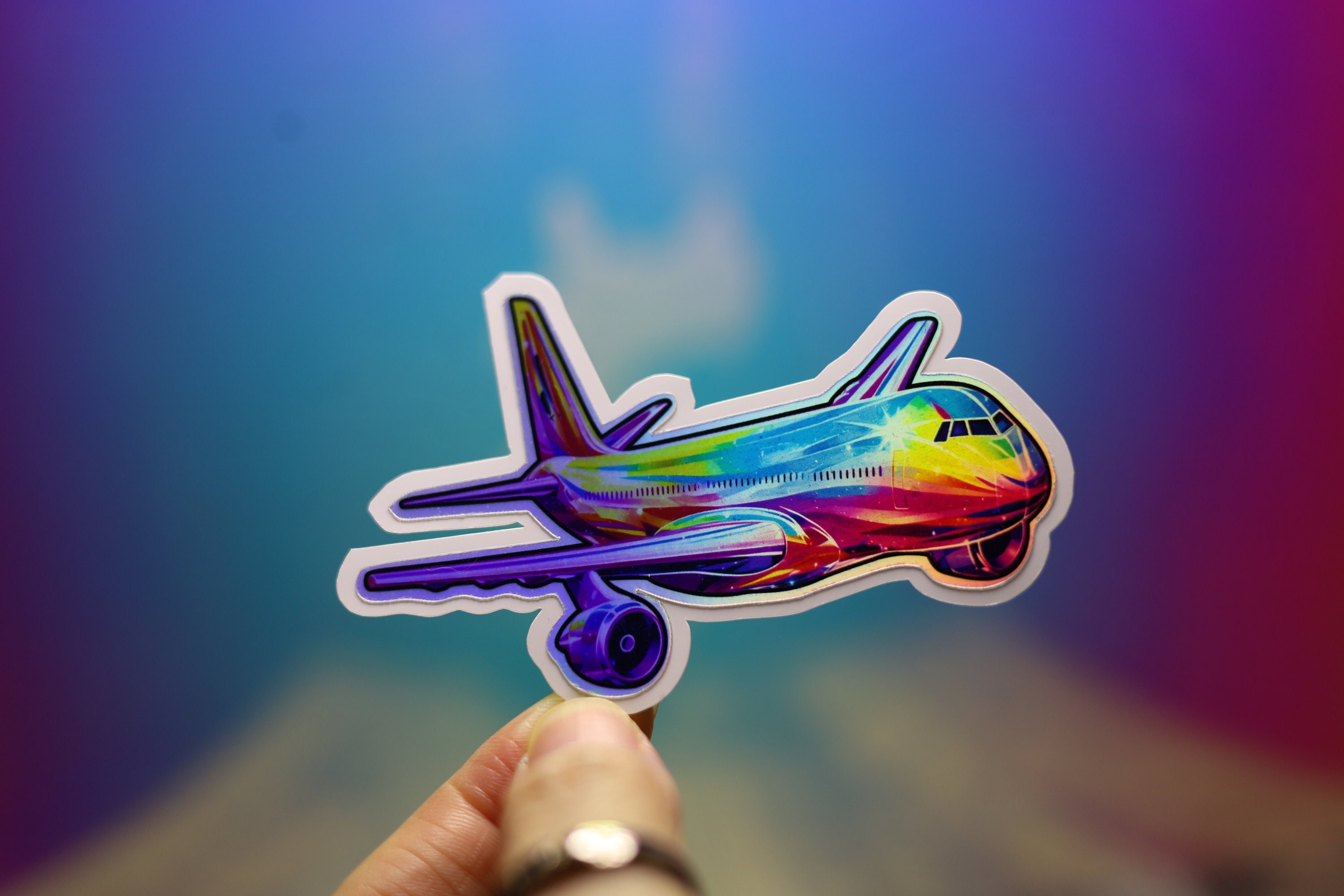 Holo Jumbo Jet Airliner Sticker Airplane Graphic Jetliner Airbus ...