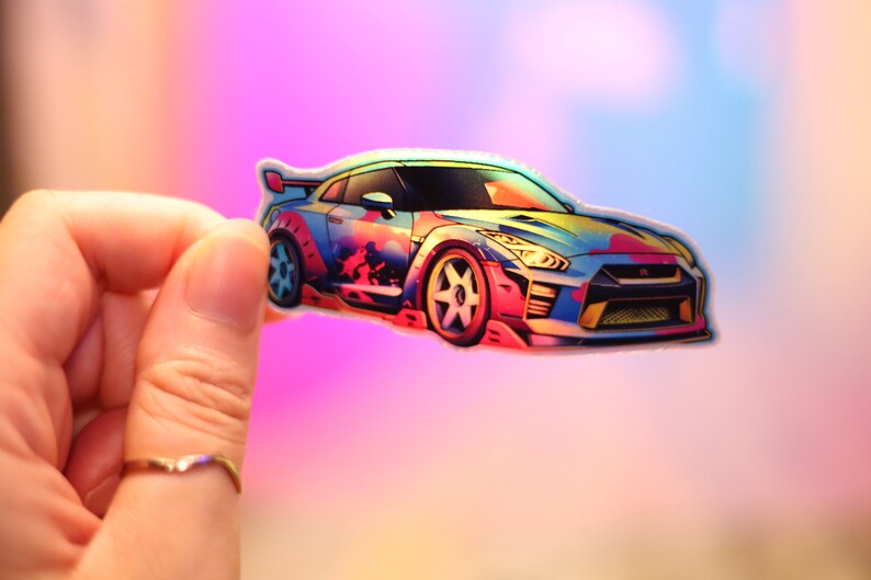 Holo GT-R R35 Sports Car Sticker Holographic Waterproof - Etsy