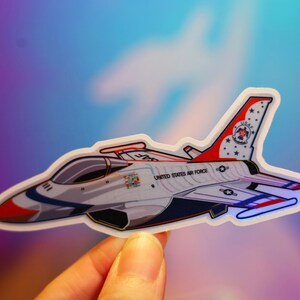 Holo F-16 Red White & Blue USA Jet Stickers Holographic Shiny Military ...