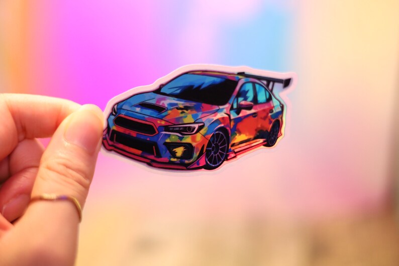 Holo WRX STI Impreza Sticker | Holographic Sports Car Decal, Magnet - Etsy