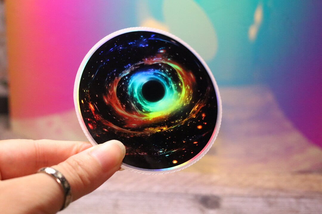 Holo Black Hole Swallowing Galaxy Space Sticker Holographic Shiny ...