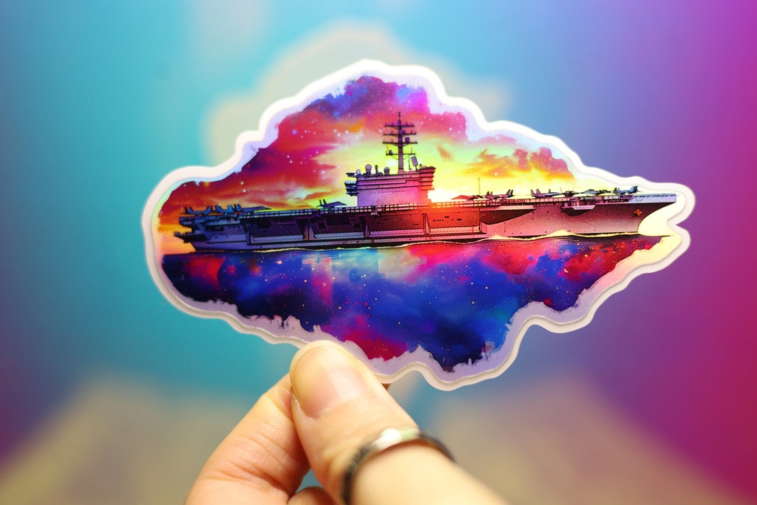 Holo Aircraft Carrier Ship Stickers Holographic Nimitz Navy Decal ...