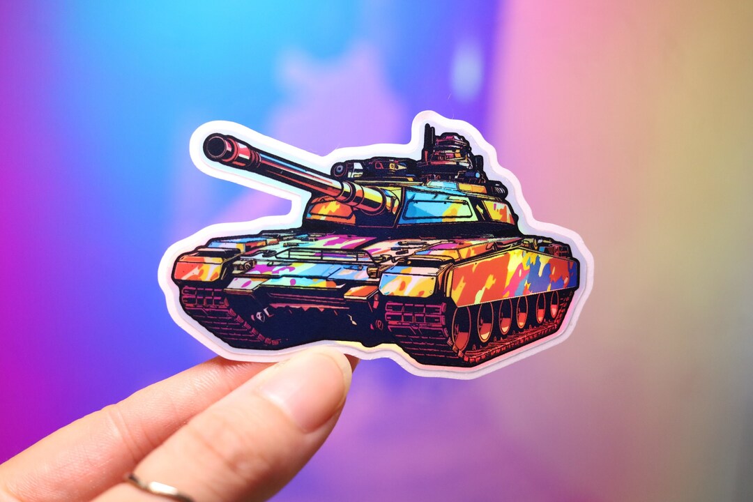 Holo M1 Abrams Battle Tank Sticker Magnet Holographic Shiny for Laptop ...