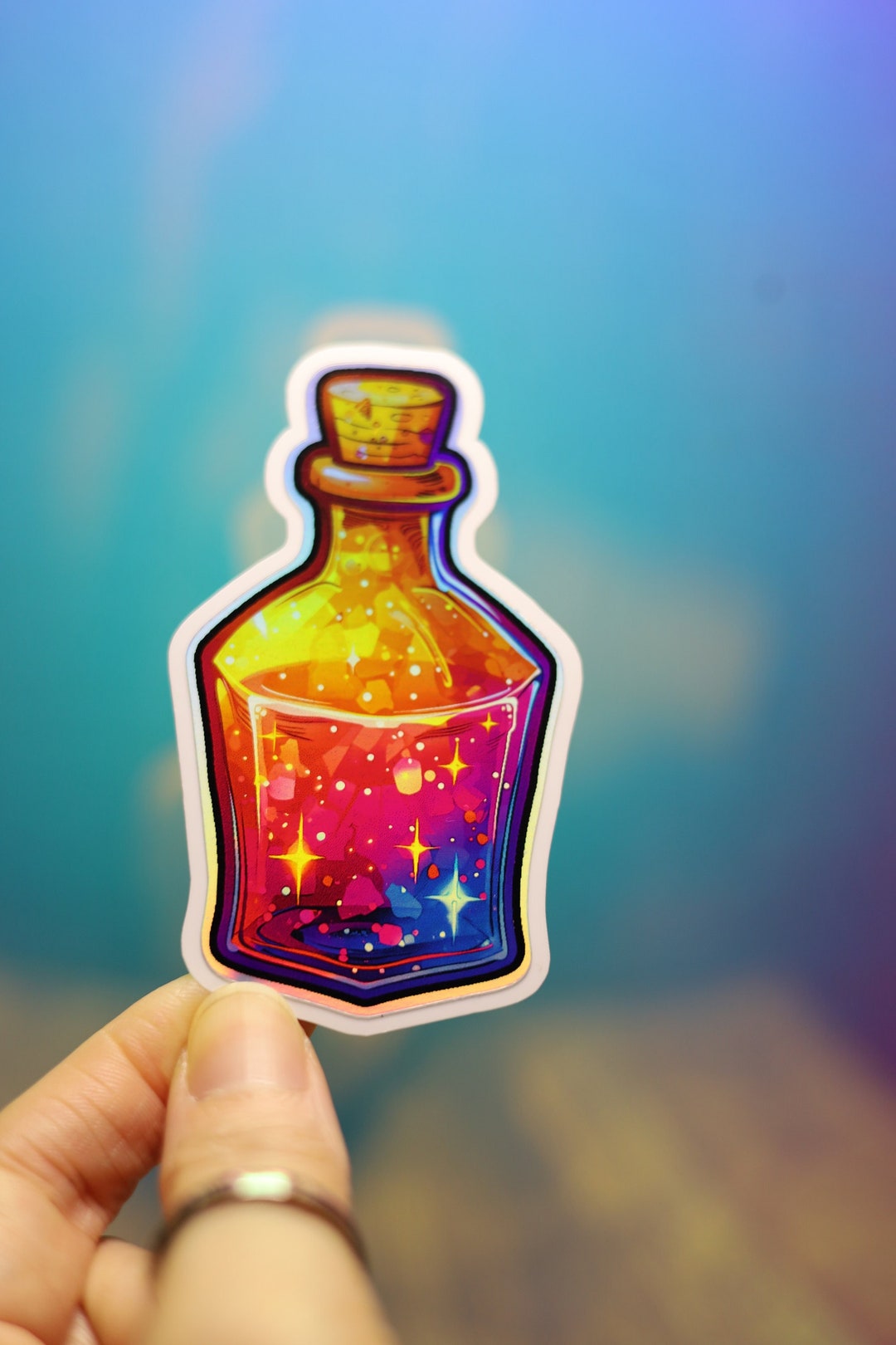 Holo Magic Draught Potion Bottle Sticker Rainbow Apothecary Decal ...