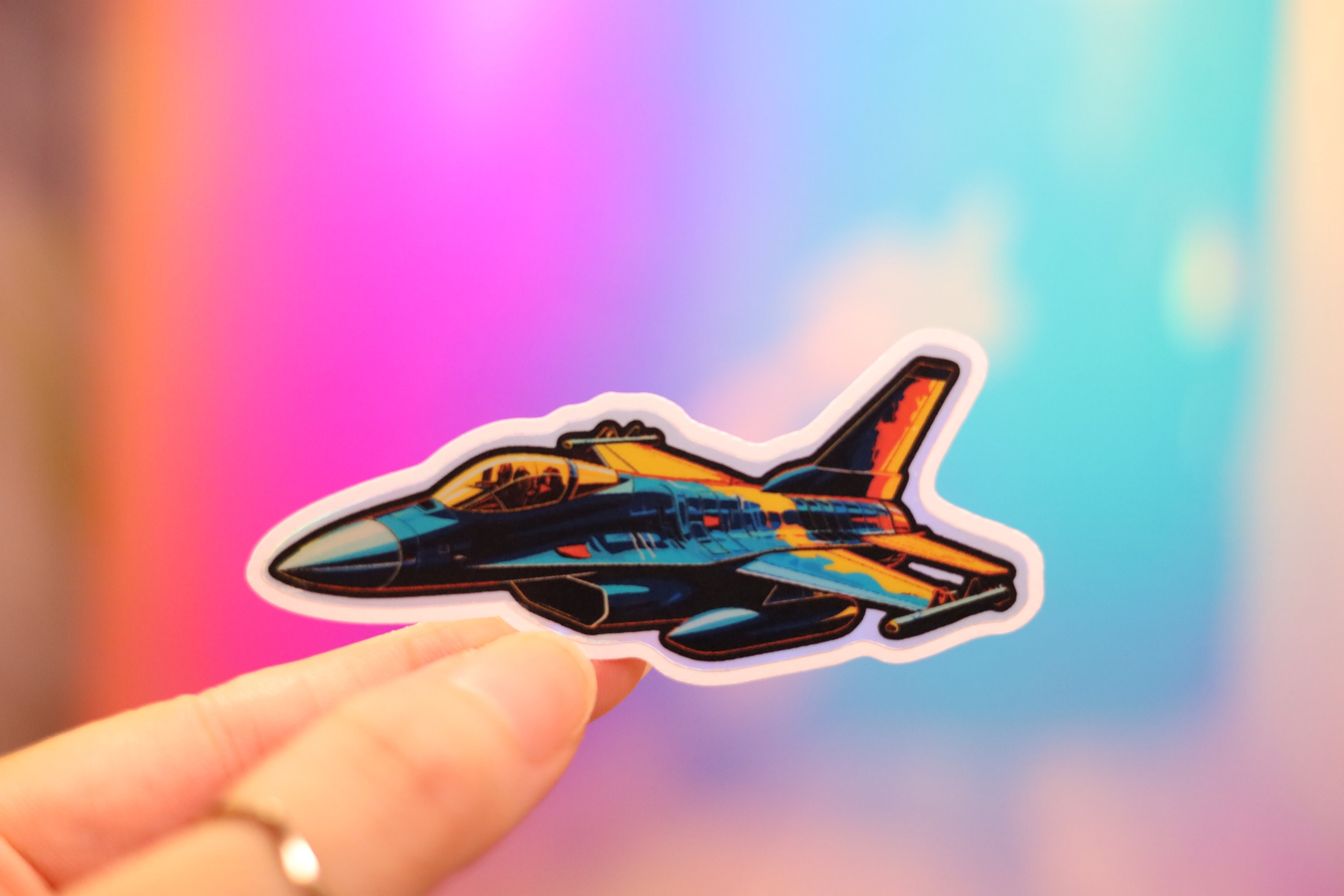 2x Holo F-16 Fighting Falcon Fighter Jet Stickers Holographic - Etsy
