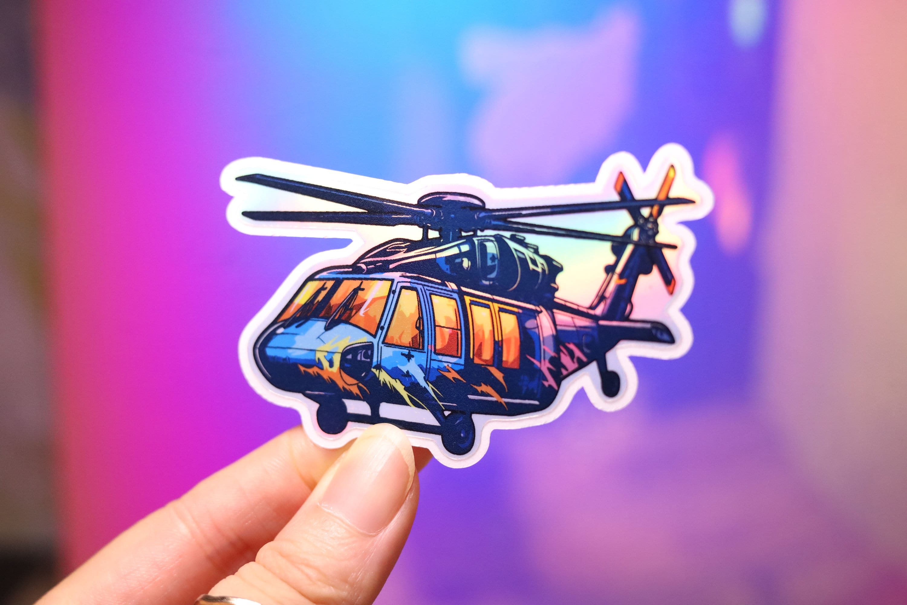 Holo BLACK HAWK Multirole Helicopter Sticker Holographic - Etsy