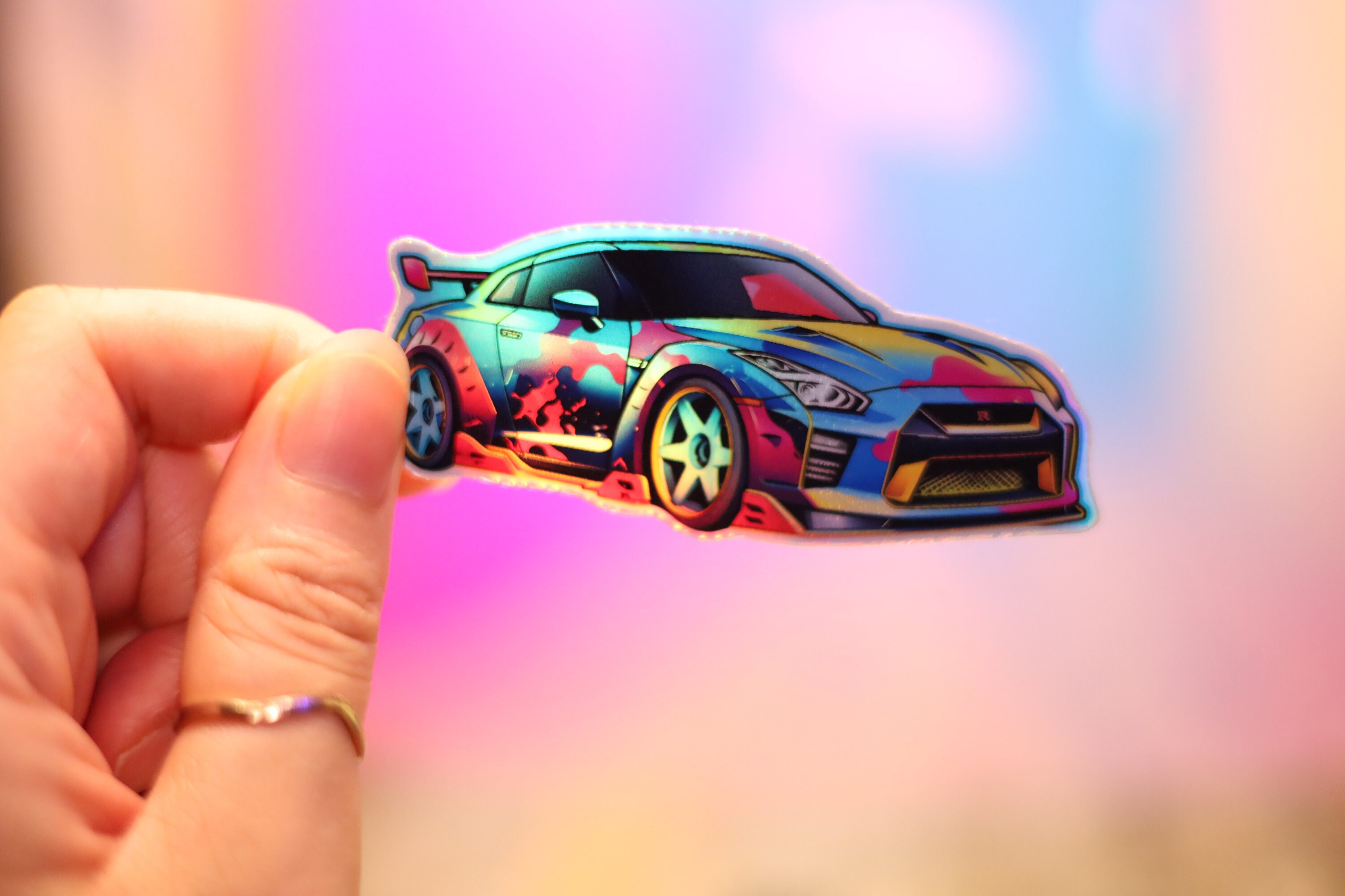 Holo GT-R R35 Sports Car Sticker Holographic Waterproof - Etsy