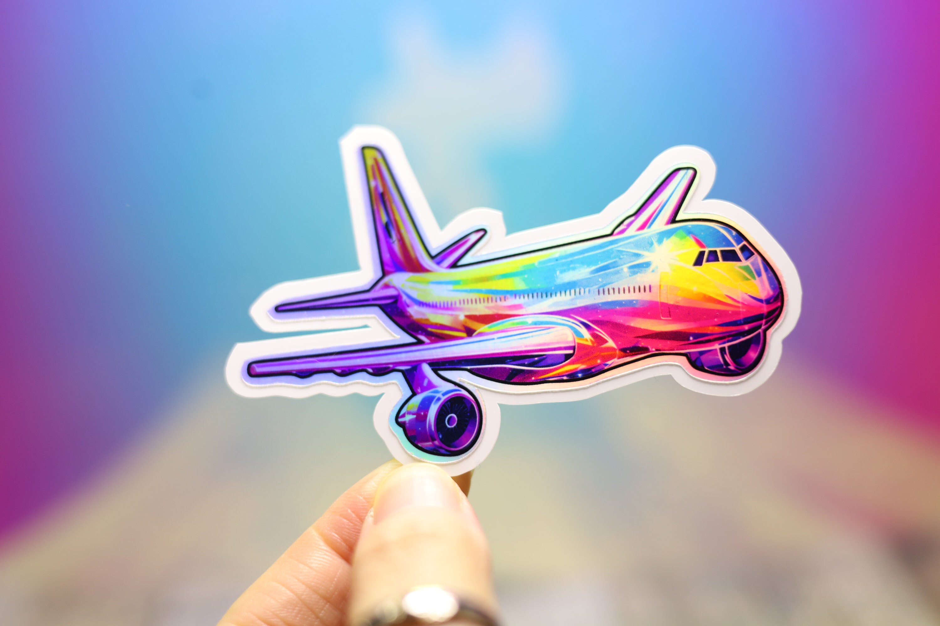 Holo Jumbo Jet Airliner Sticker Airplane Graphic Jetliner Airbus ...