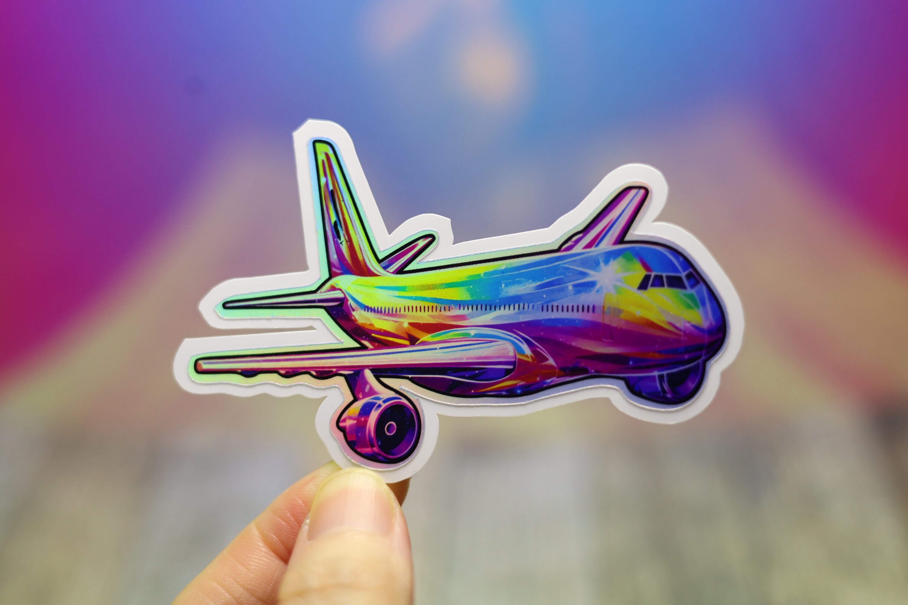 Holo Jumbo Jet Airliner Sticker Airplane Graphic Jetliner Airbus ...
