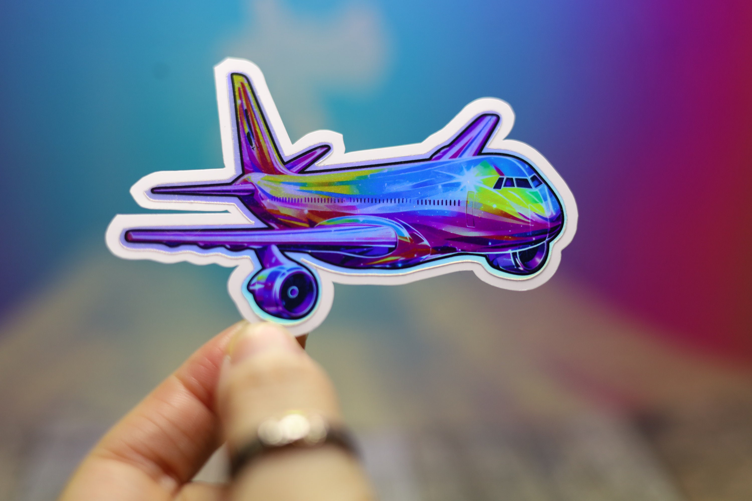Holo Jumbo Jet Airliner Sticker Airplane Graphic Jetliner Airbus ...
