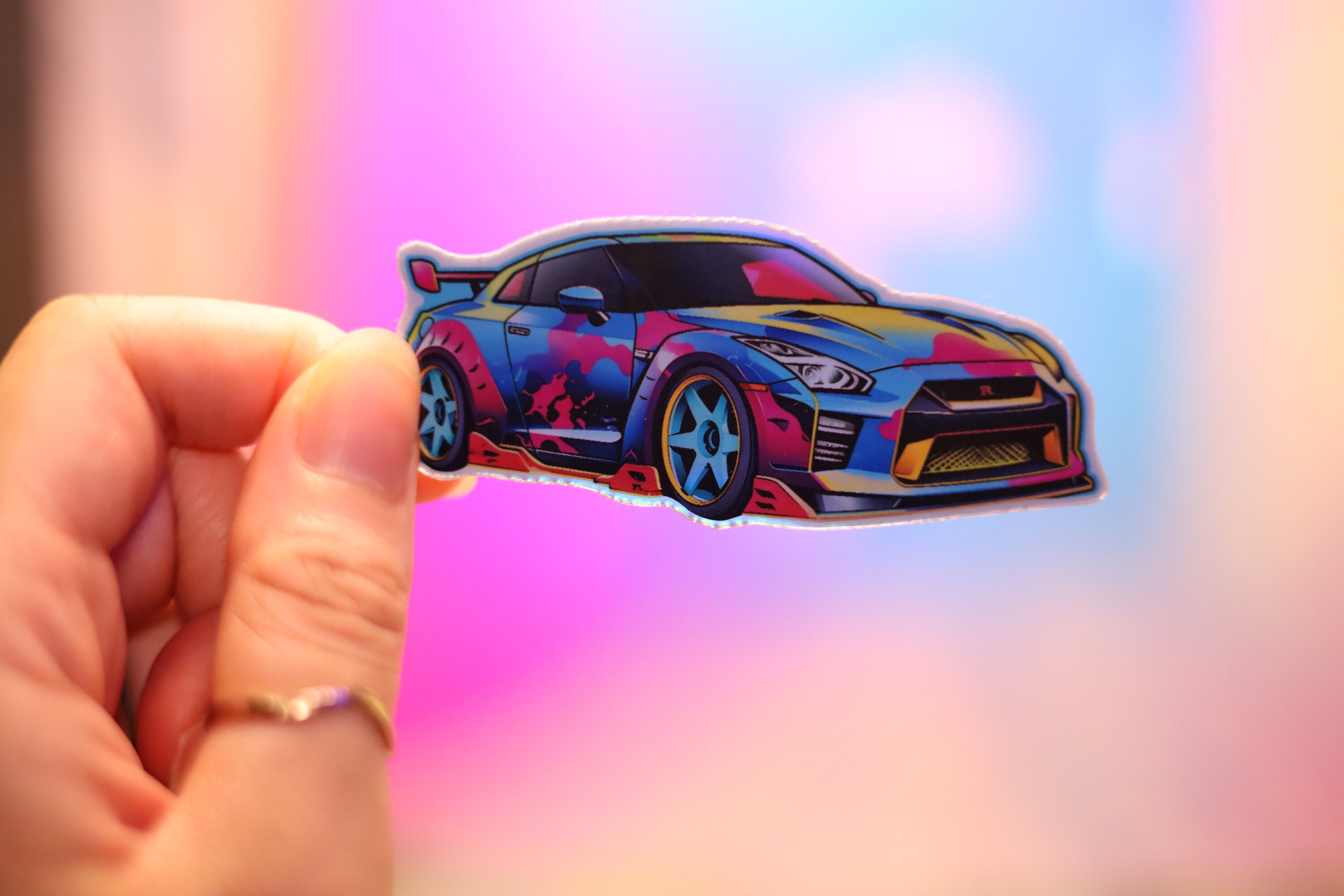 Holo GT-R R35 Sports Car Sticker Holographic Waterproof - Etsy