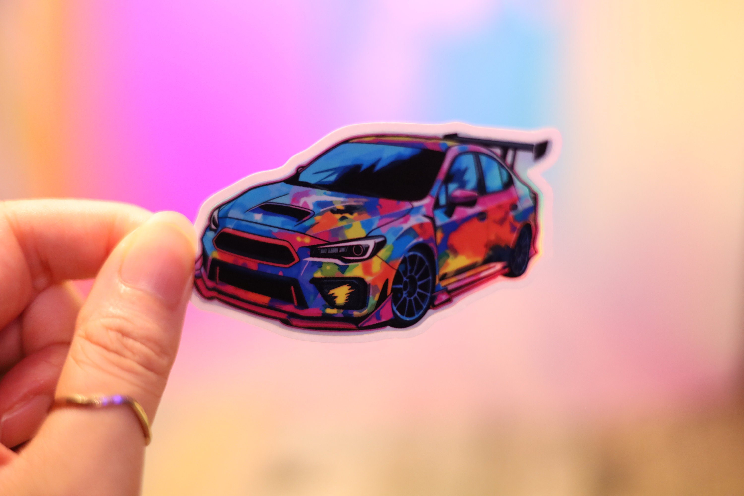 Holo WRX STI Impreza Sports Car Sticker Holographic Shiny Laptop Car ...