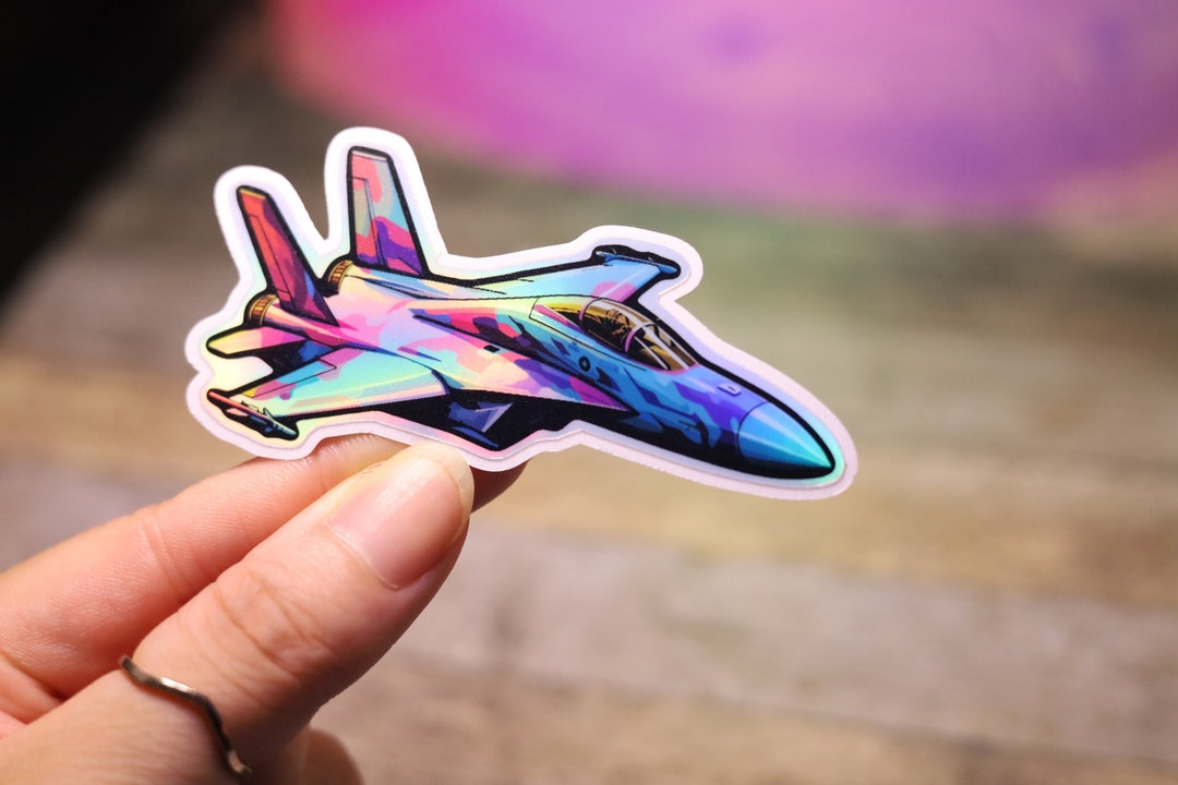 Holo F-18 Jet Super Hornet Fighter Jet Sticker Holographic Airplane ...