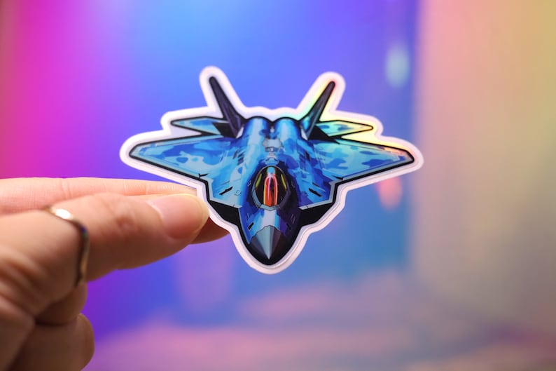 Holo F-22 Raptor Fighter Jet Stickers Holographic Shiny - Etsy