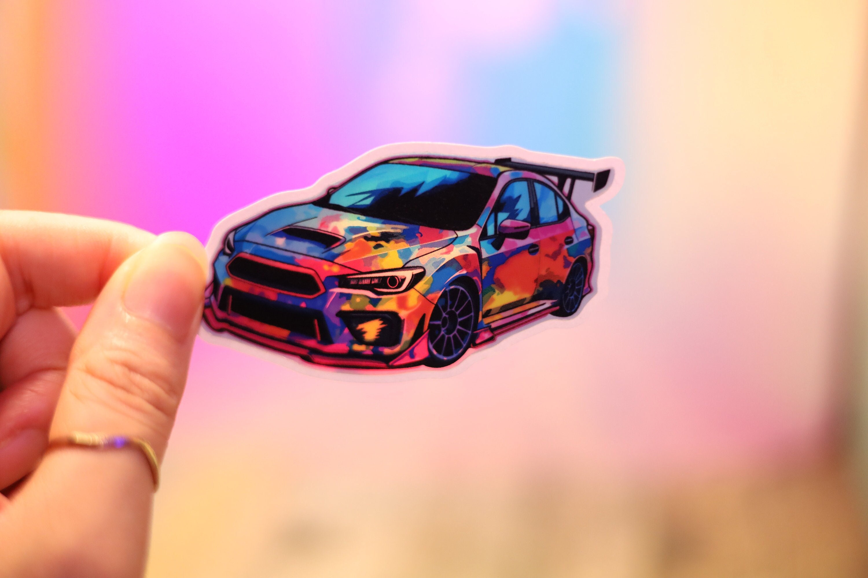 Holo WRX STI Impreza Sports Car Sticker Holographic Shiny Laptop Car ...