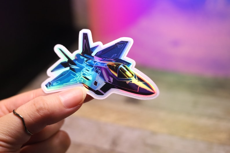 Holo F-35 Lightning II Fighter Jet Sticker Holographic Shiny Car Decal ...