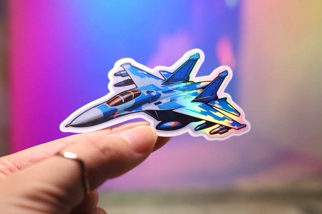Holo Sukhoi Su-27 Fighter Jet Sticker Holographic Shiny Decal Water ...
