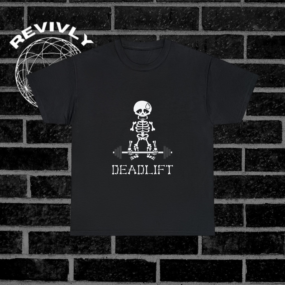 Deadlift Skeleton Shirt, Skeleton Workout Shirt, Crossfit Tee ...