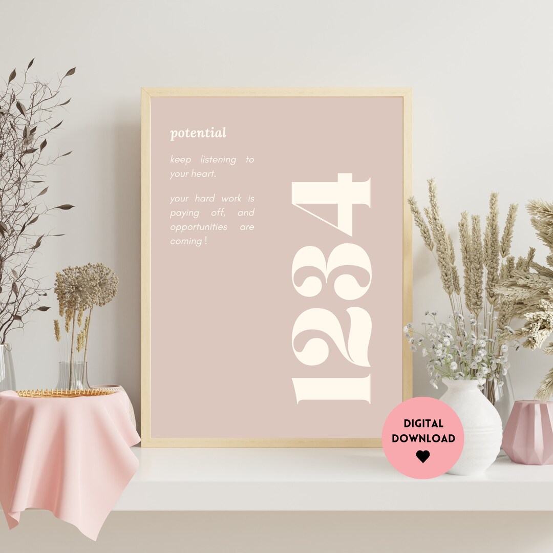 1234 Angel Number Digital Art Manifestation Energy Spiritual Numerology ...