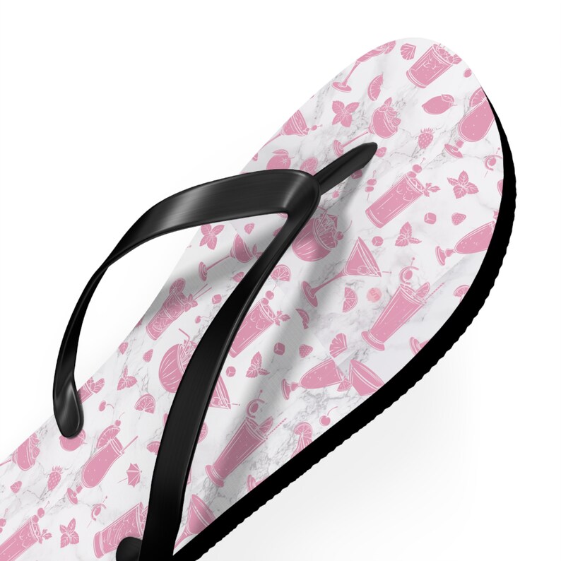 Pink Cocktail Flip Flops - Etsy