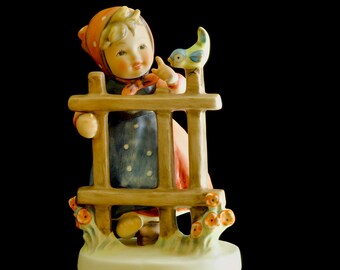 Goebel Hummel Figurine Signs of Spring 203 W Germany 1981 Girl Bird ...